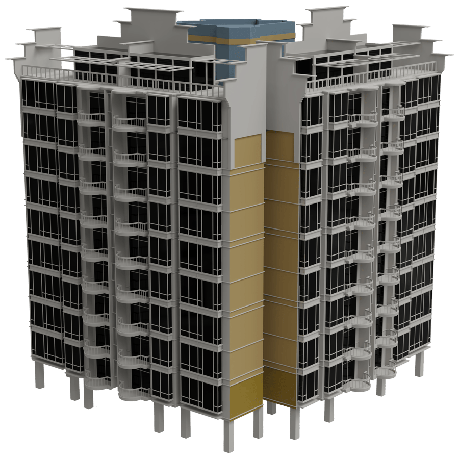 High Rise Buildings 3D Model - A23D