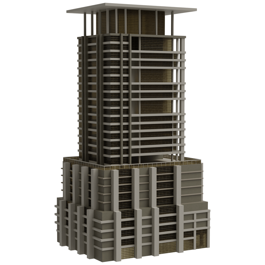 High Rise Building 3D Model - A23D